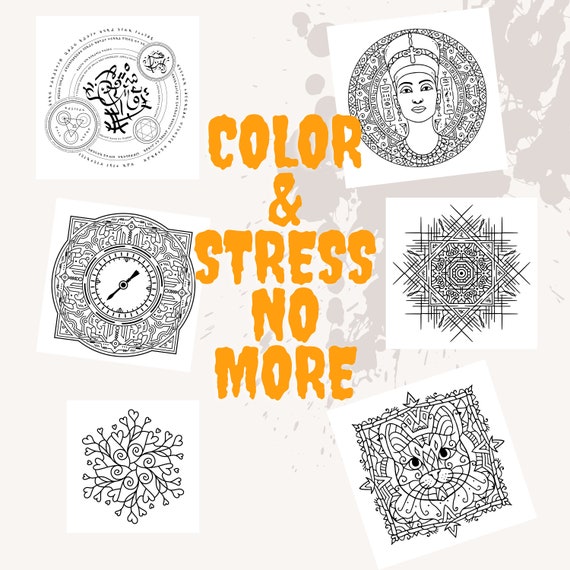 Printable Stress Relief Coloring Pages De-stress as Your | Etsy