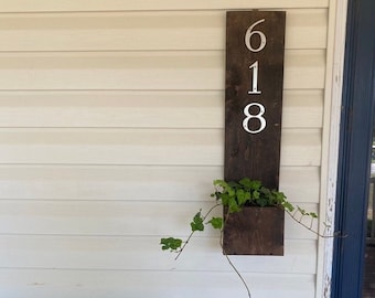 Wood House Number Sign Cedar - Etsy