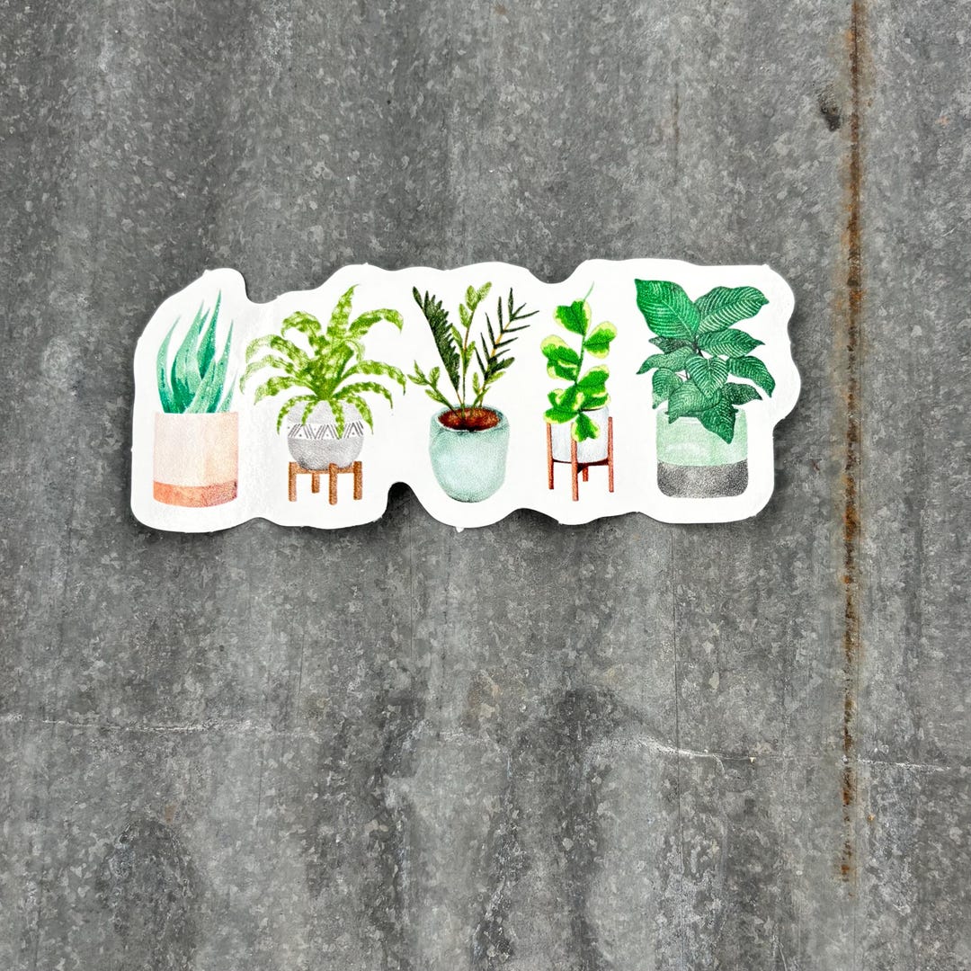 Potted Plants Vinyl Sticker, Plant Mom Laptop Decal - Etsy