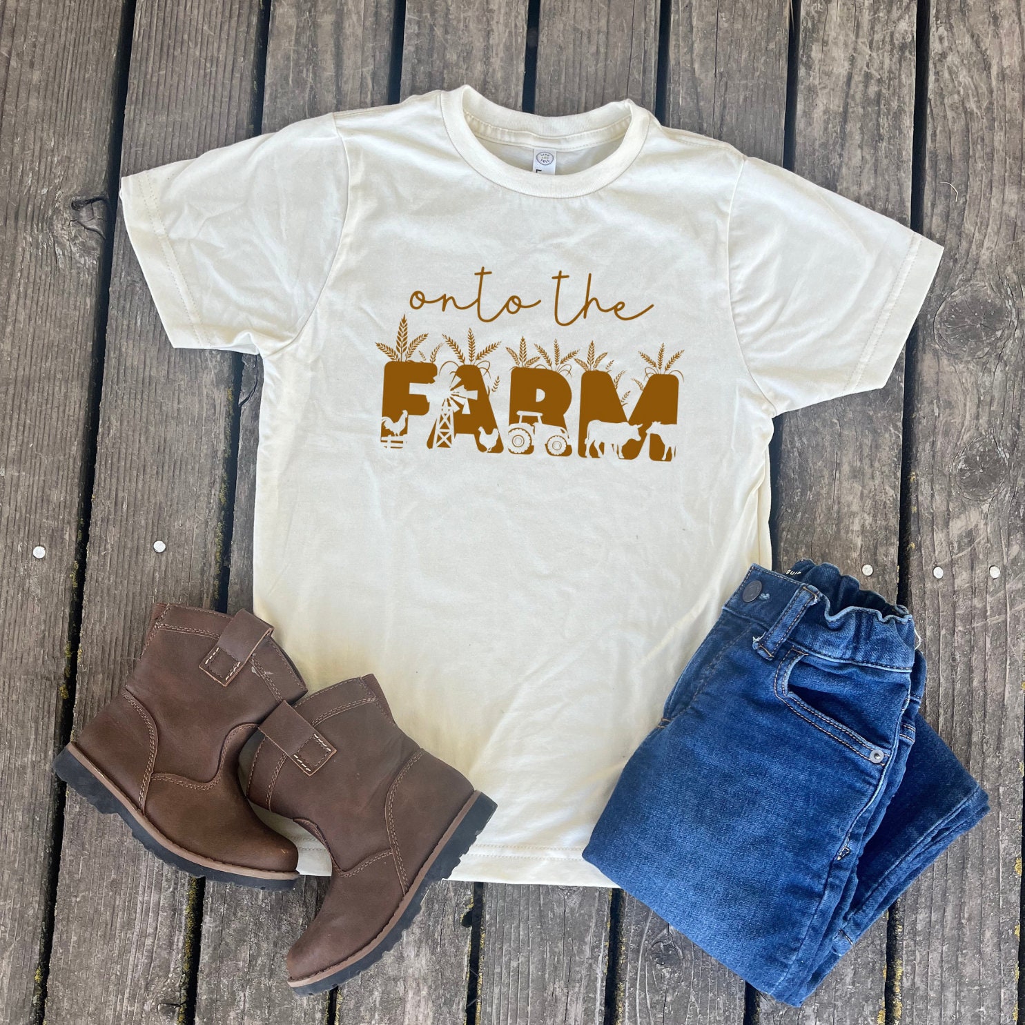 Onto the Farm Toddler Shirt, Country Design - Etsy