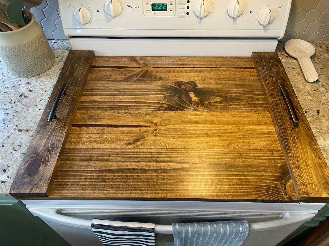Stove Cover With Handle/kitchen Decor/wooden Stove Cover/rustic Kitchen ...