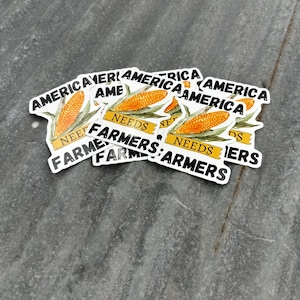 America Needs Farmers Vinyl Sticker, Corn Design - Etsy