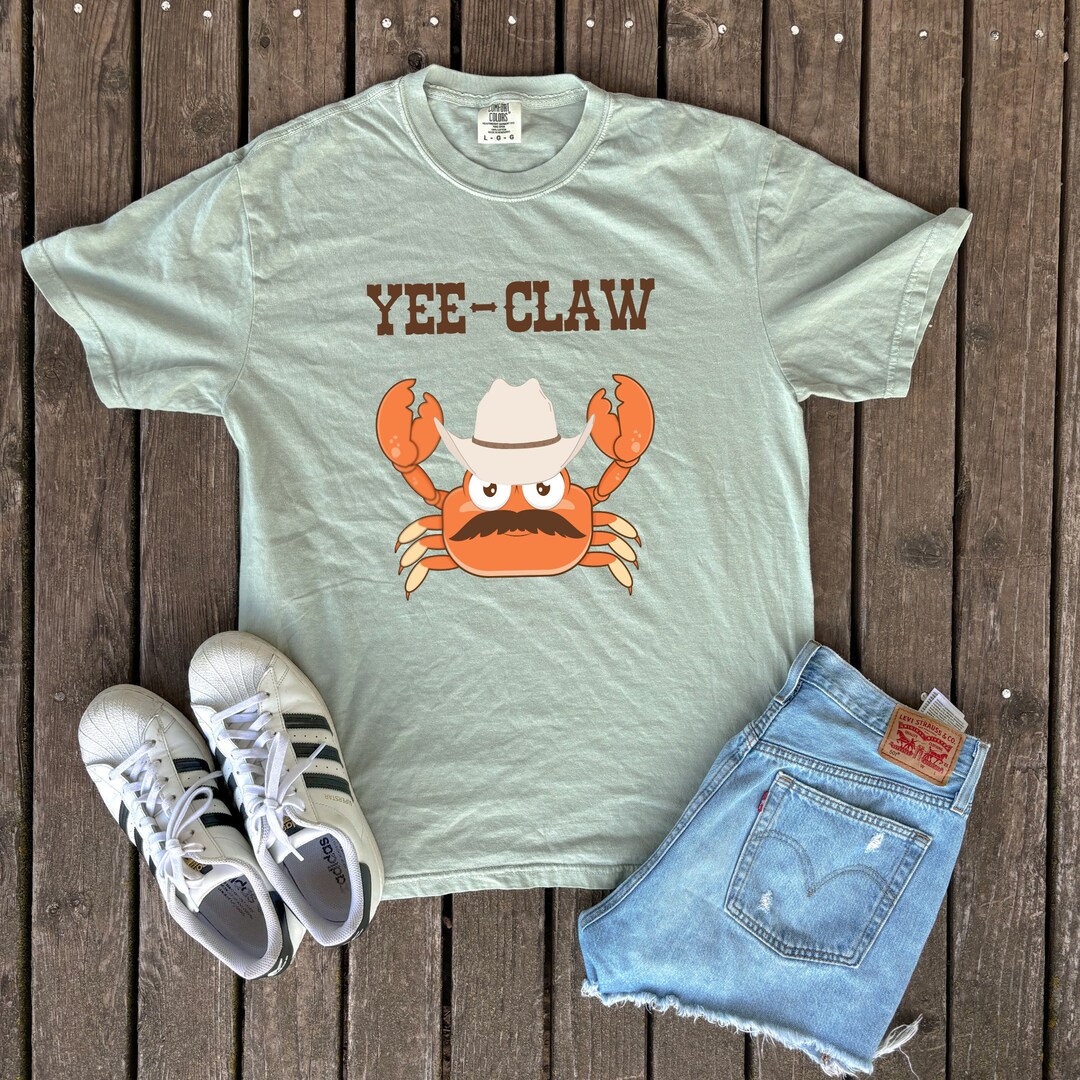 Yee Claw Yee Haw Crab Western Cowboy Comfort Colors Sandstone Unisex T-shirt, Woman's Western ...