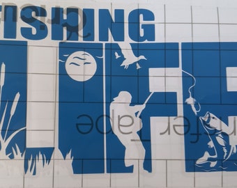 Fishing Life Decal | Etsy