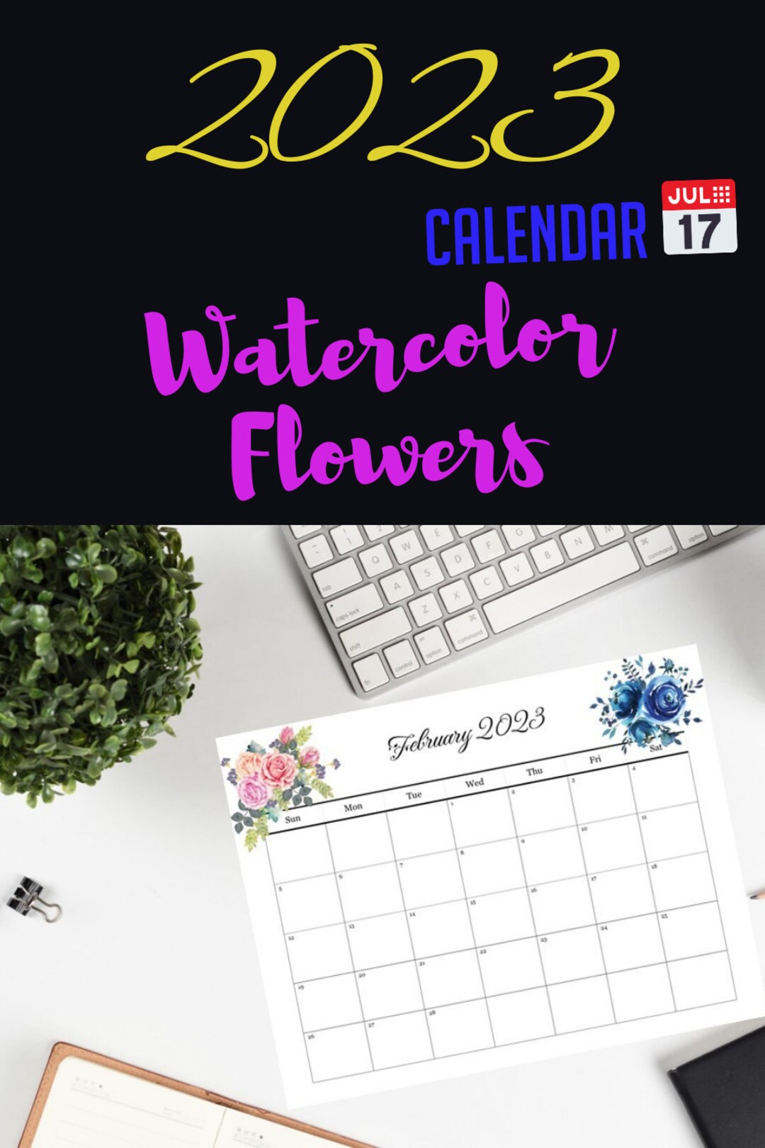 2023 Digital Printable Monthly Calendar - Etsy