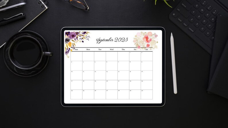 2023 Digital Printable Monthly Calendar - Etsy