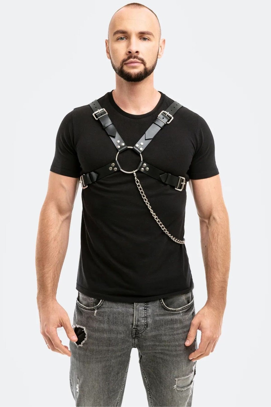 Men's Harness With Chain/ Chest Harness Men/ Shoulder - Etsy
