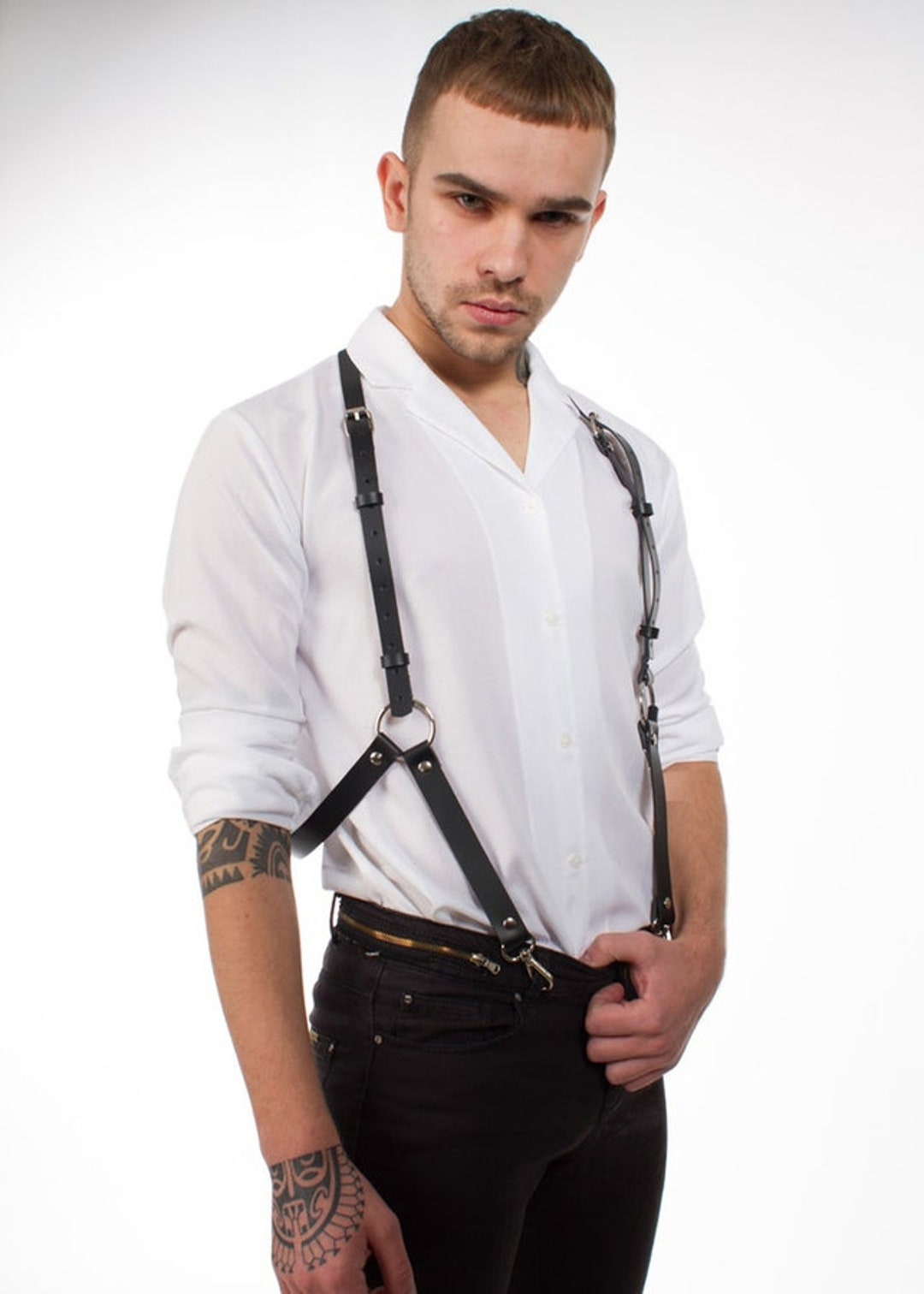 Men's Suspender Harness/ Leather Body Harness/strapy Men Body Belts ...