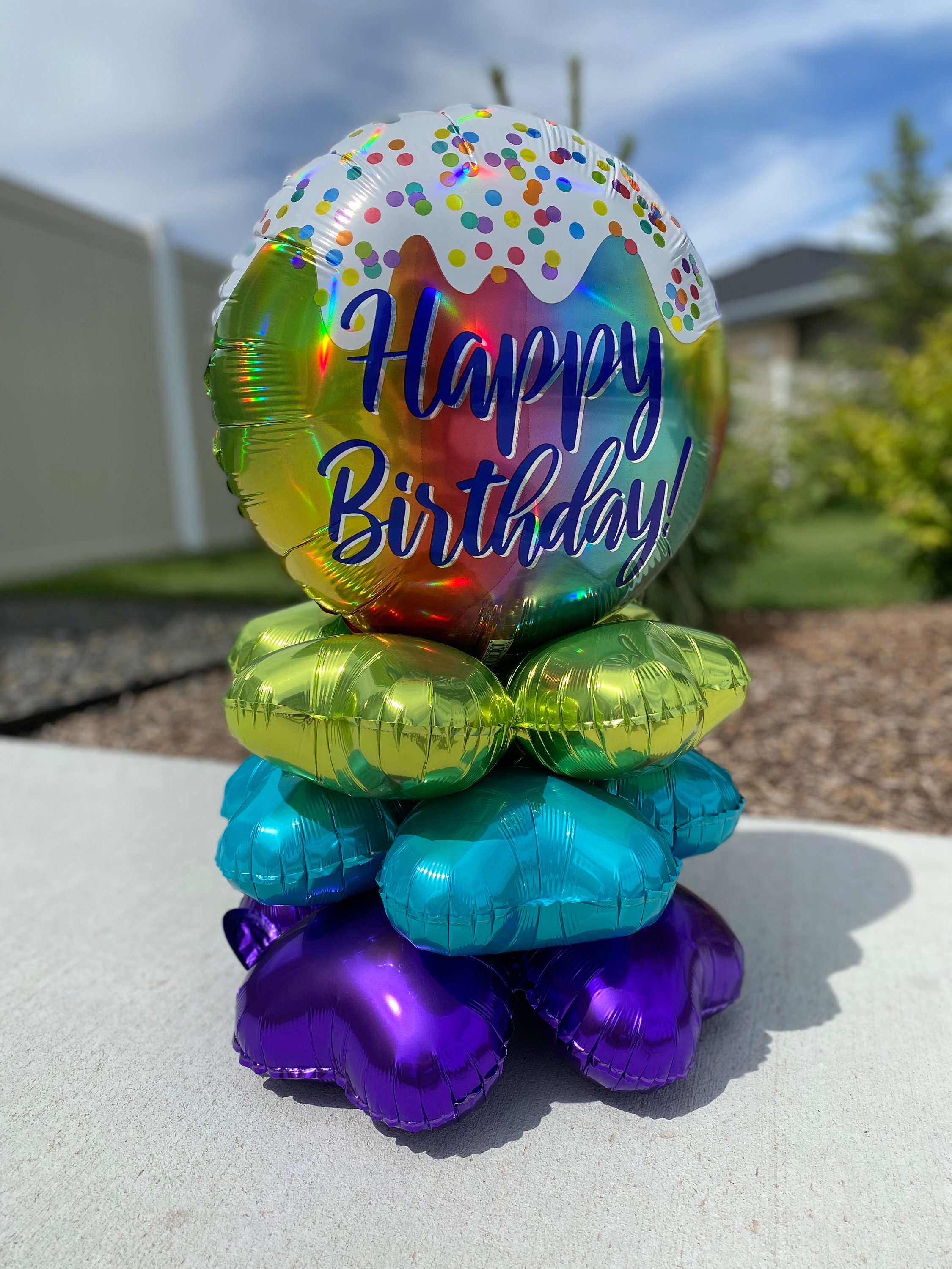 3 Happy Birthday Balloon Stacks Party Decor Kit - Etsy
