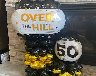Black 30 Balloons Over The Hill 30th Birthday Buzzard Mylar Balloon ...