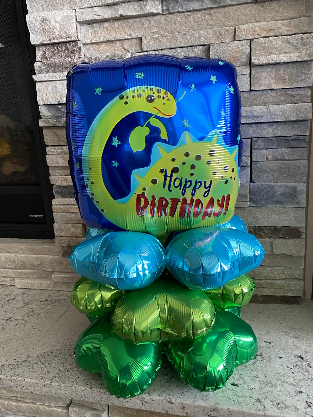 Dino Happy Birthday Balloon Stack Centerpiece Kit - Etsy