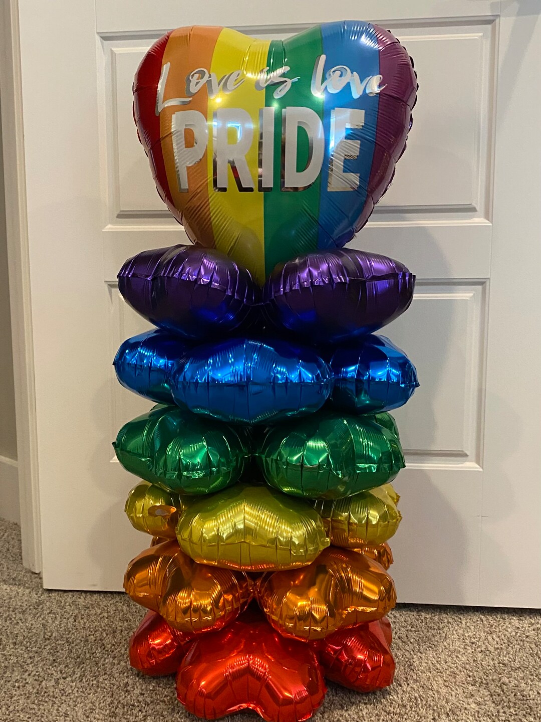 Love is Pride Balloon 3ft Stacked Bunch Kit With or Without Flat ...