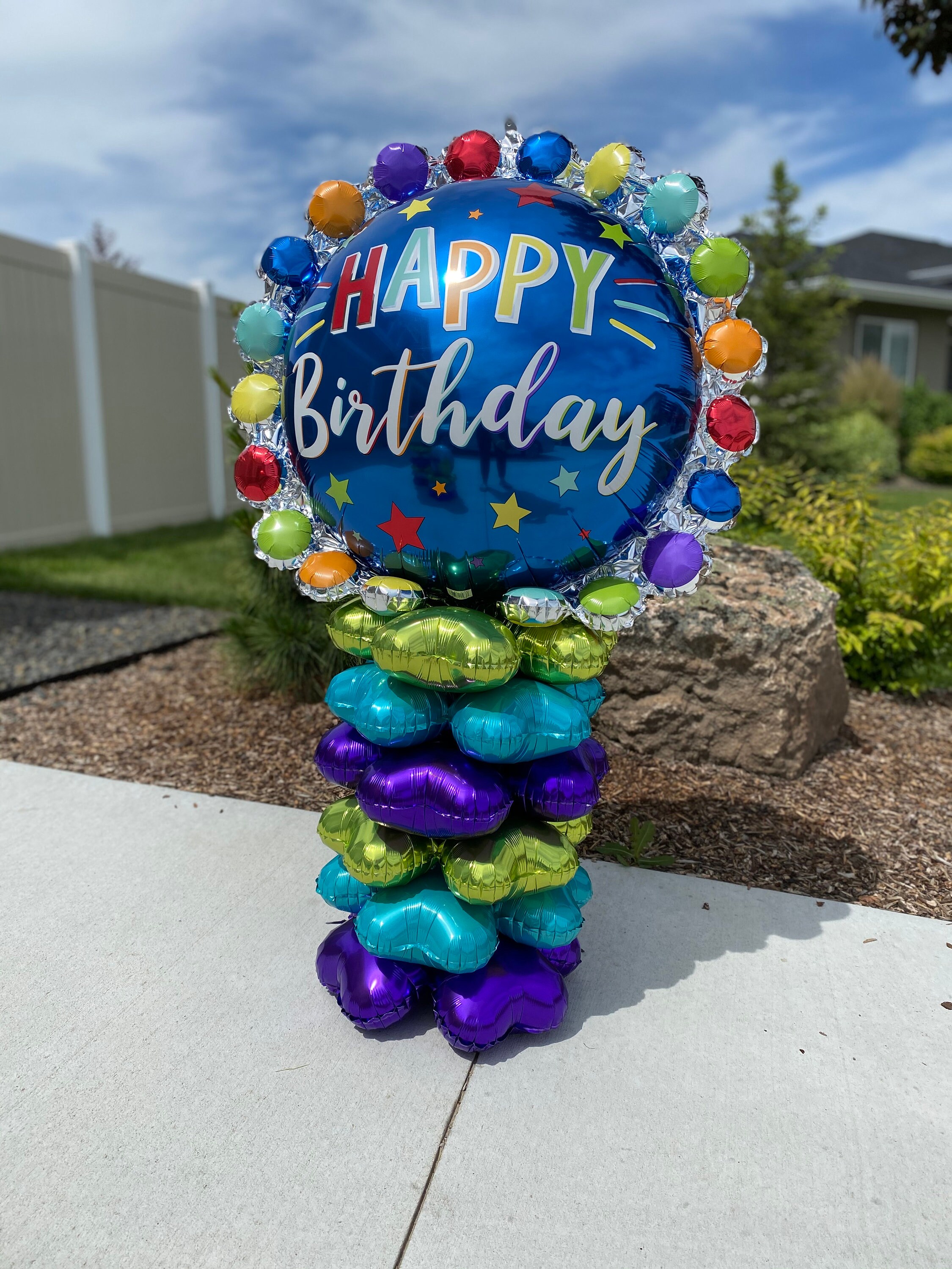 3 Happy Birthday Balloon Stacks Party Decor Kit - Etsy