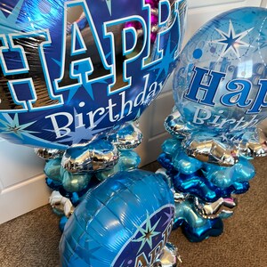 3 Blue Balloon Stacks Party Decor Kit - Etsy
