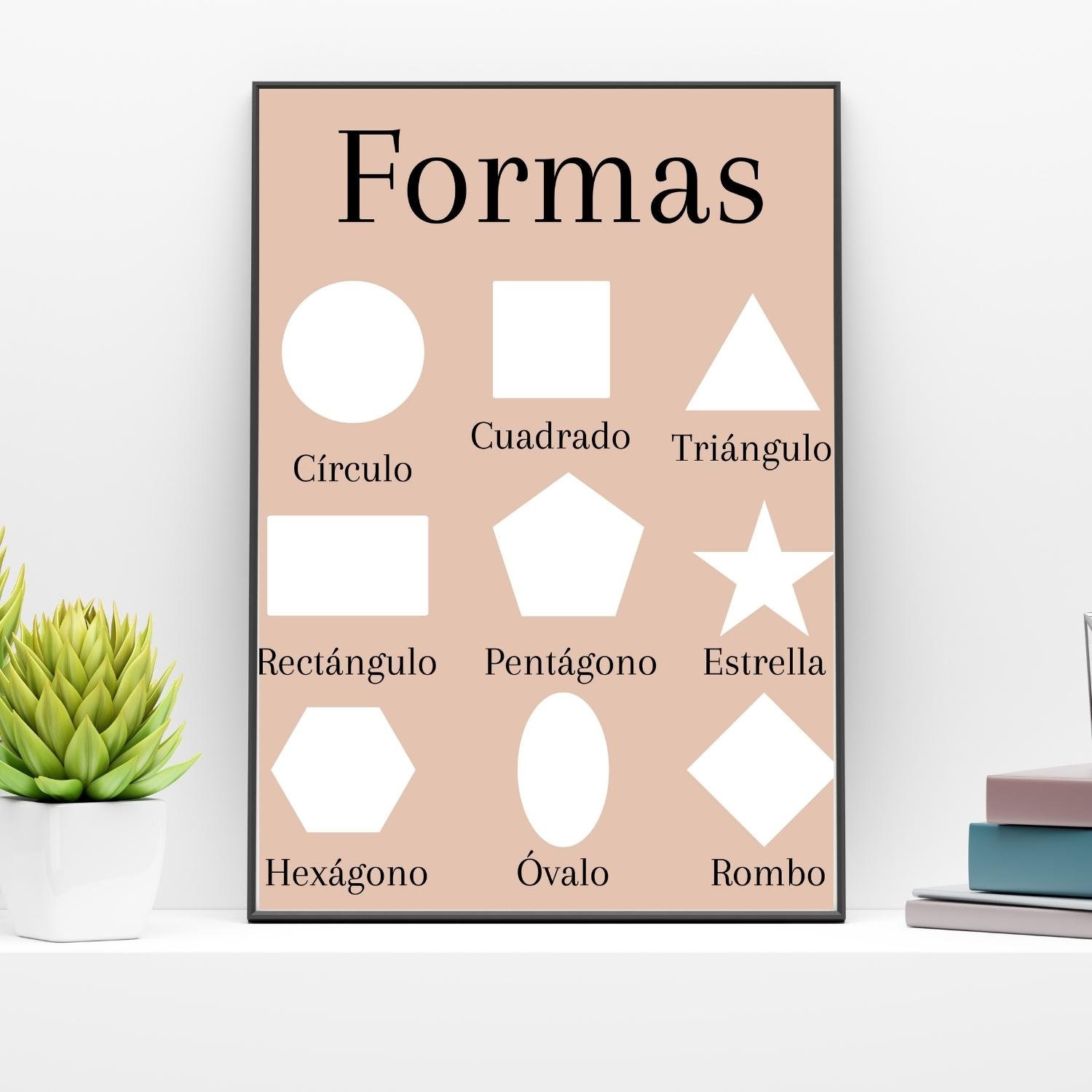 Shapes Poster in Spanish (en Español) 8.5 X 11 | 9 Flashcards | Shapes ...