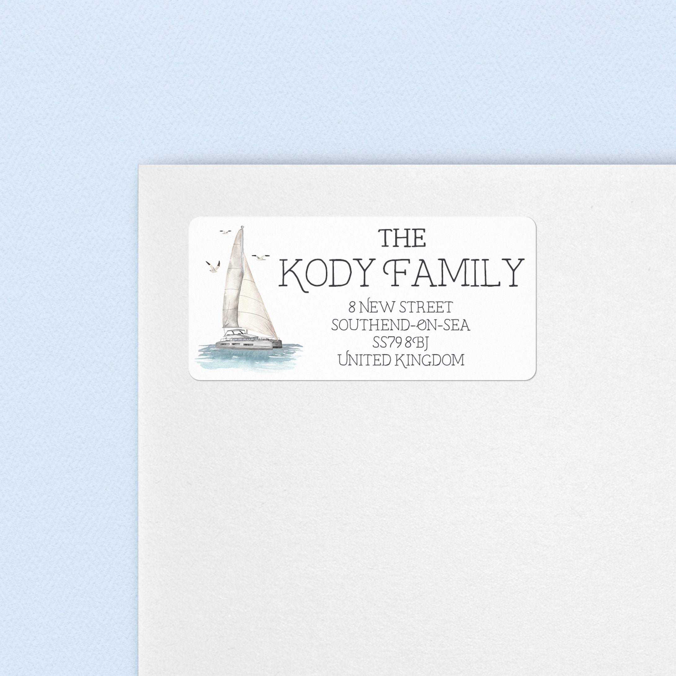 Watercolour Sailboat Return Address Labels Holiday Rental - Etsy UK