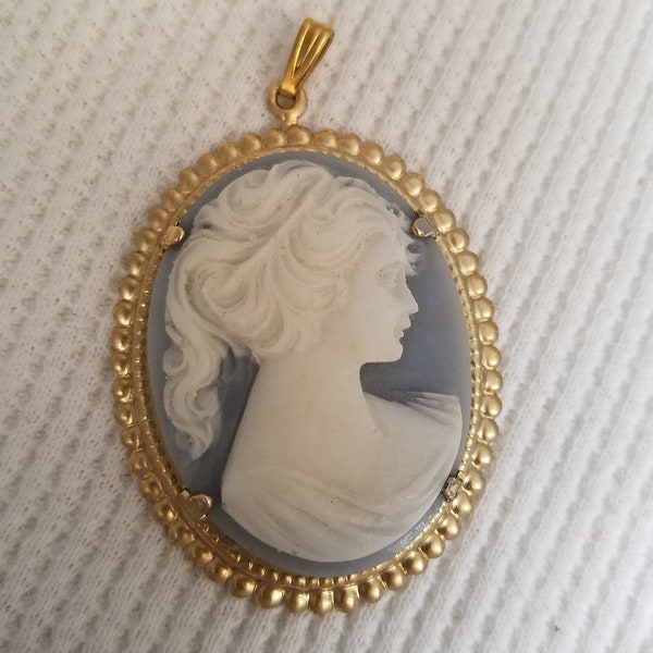 Black Cameo Pendant - Etsy