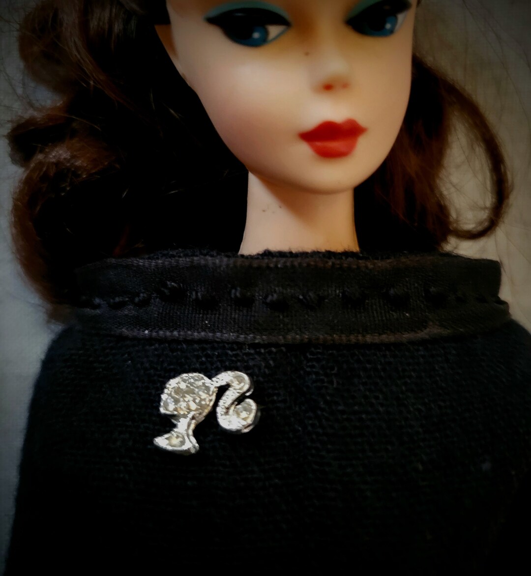 RHINESTONE PONYTAIL Brooch Pin for Dolls Barbie Silkstone, Fashion ...