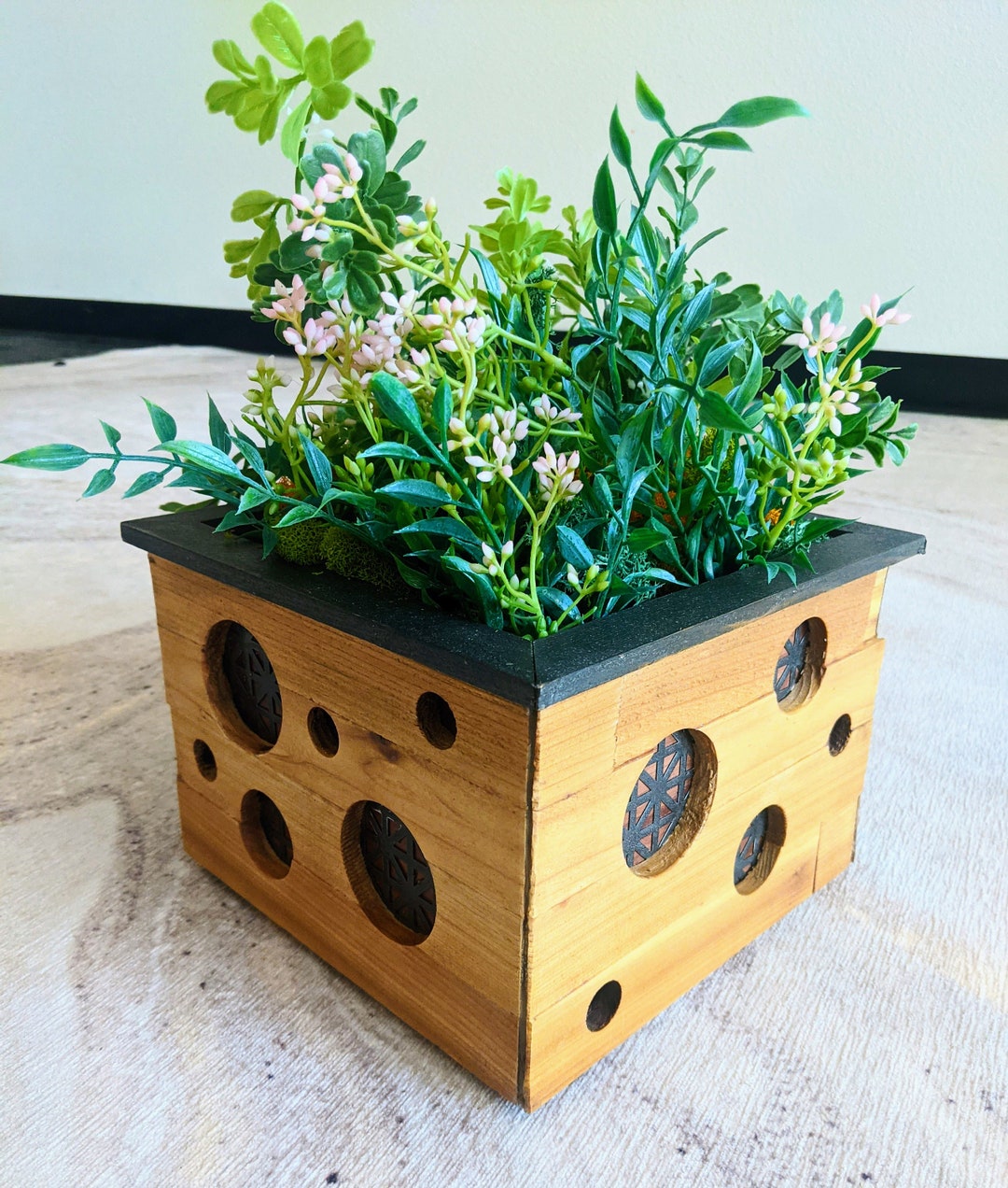 Retro-patterned Reclaimed Wooden Planter - Etsy