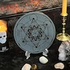 Large Black Obsidian Mirror With Black Metatrons Cube Altar Piece ...