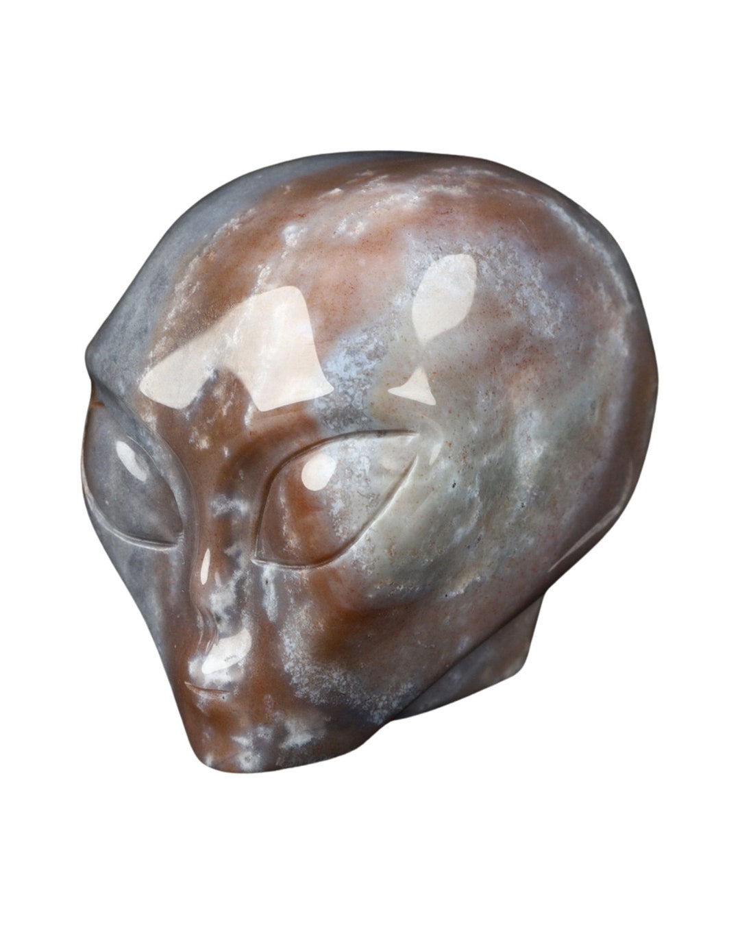 2.0" Indian Agate Alien Head, Star Being, Female Alien, Crystal Skull ...