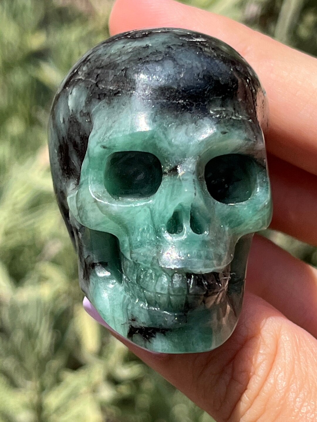1.8" AAA Colombian Emerald Realistic Skull, Crystal Skull, Emerald ...