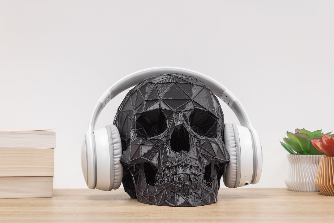 Voronoi Skull Headphone Stand Gaming Room Decor Headphone Holder Gothic ...