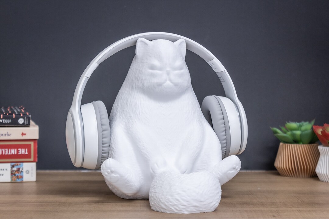 Grumpy Cat Headphone Stand Cat Headphone Holder Fat Cat Bust Cat Fan ...