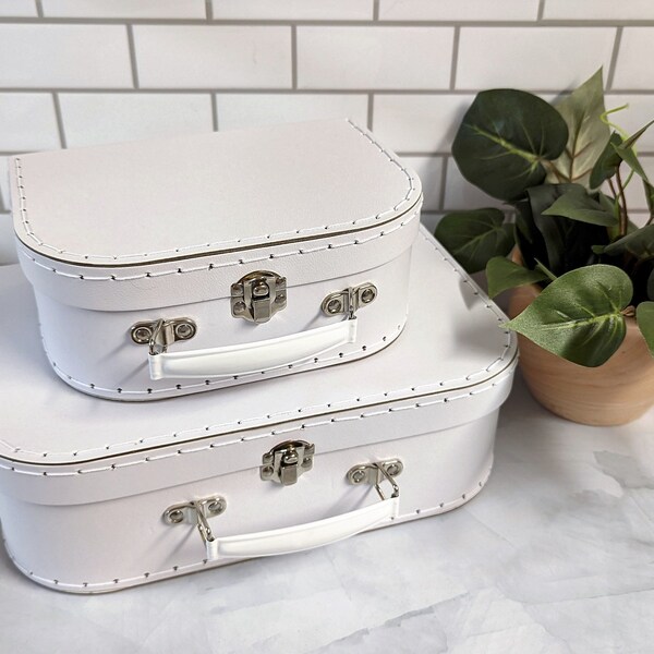 White Suitcase - Etsy