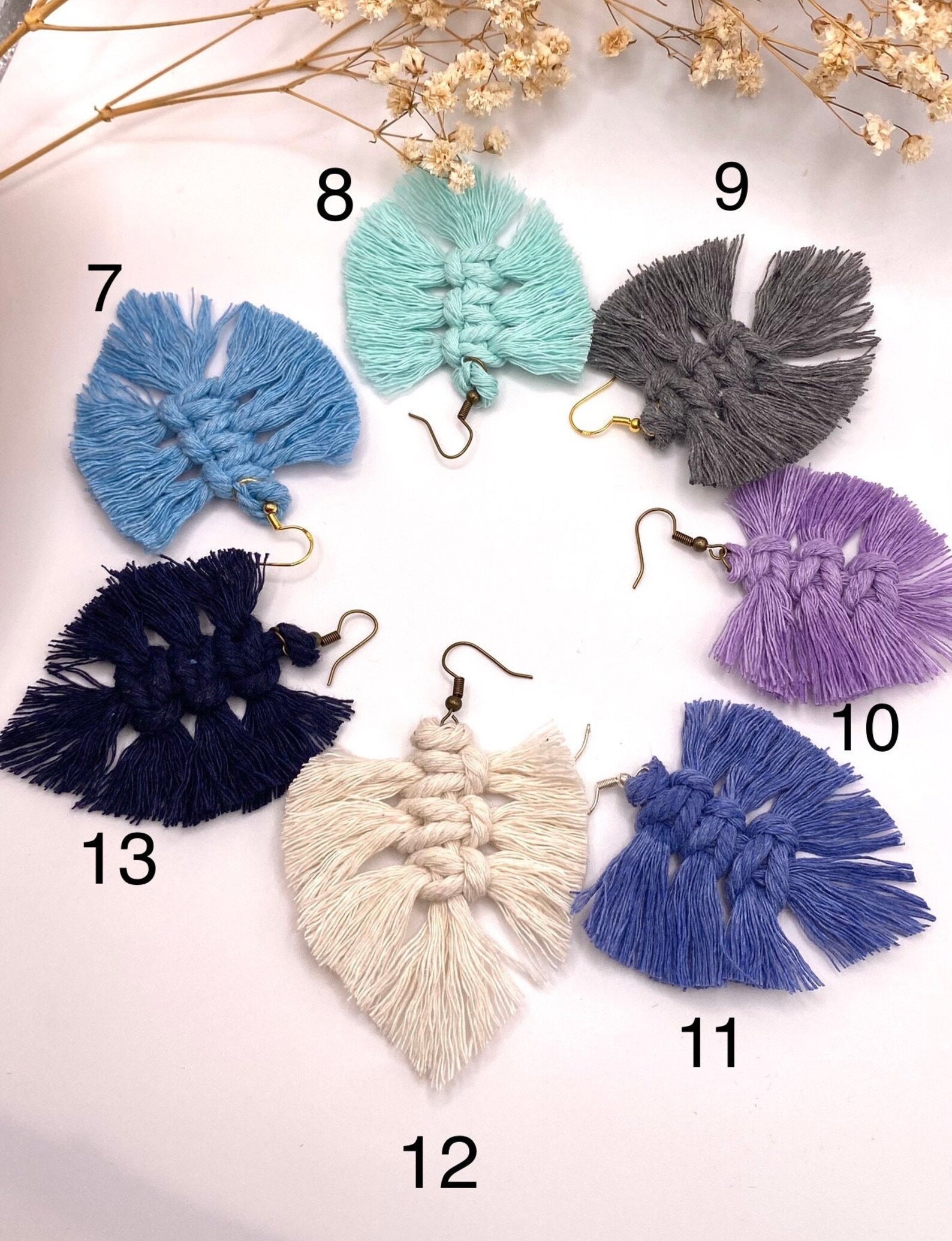 Macrame Feather Earring macrame Leaf Earrings Bohemian Tassel Earring Boho Macrame Jewelry - Etsy