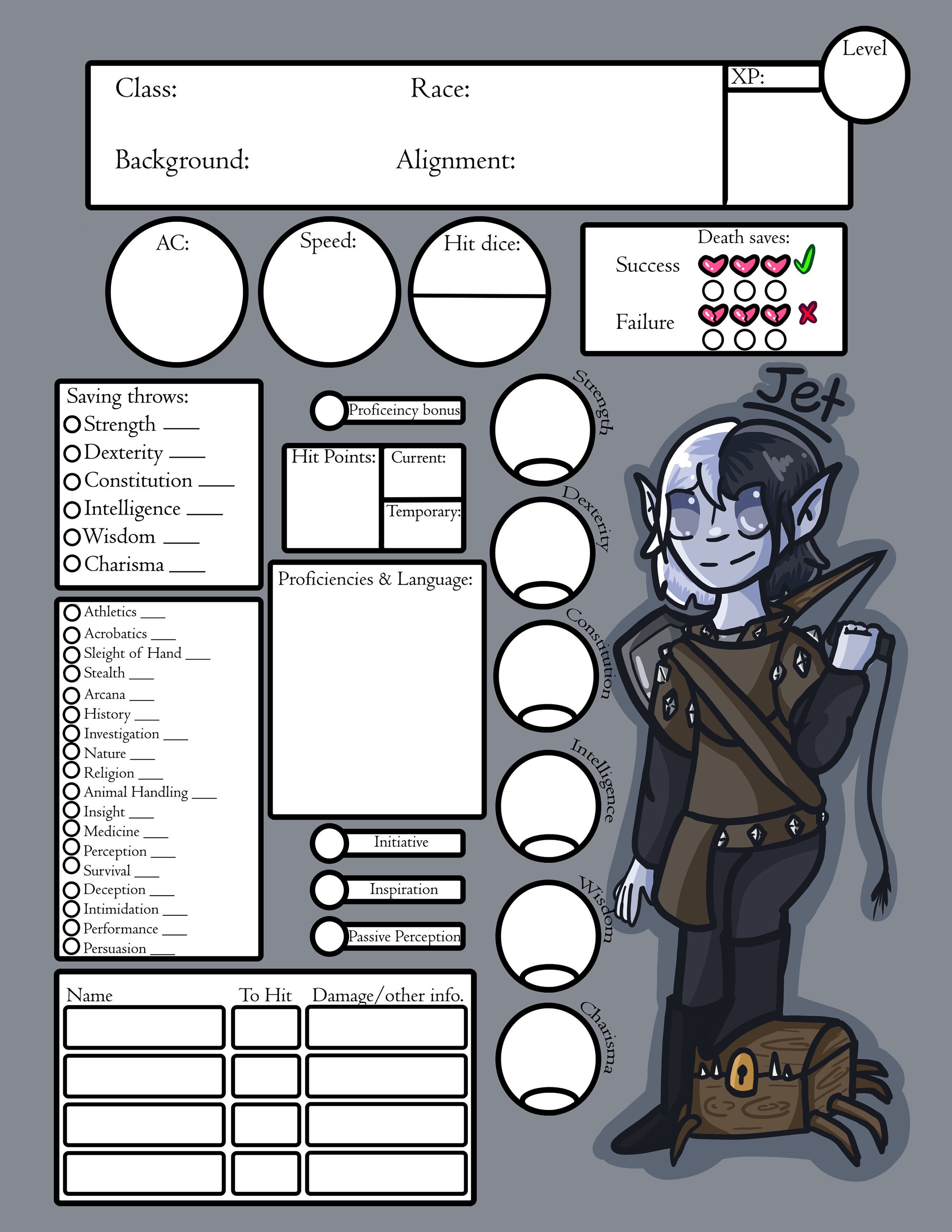 DND 5E Custom Printable Character Sheet READ DESCRIPTION - Etsy