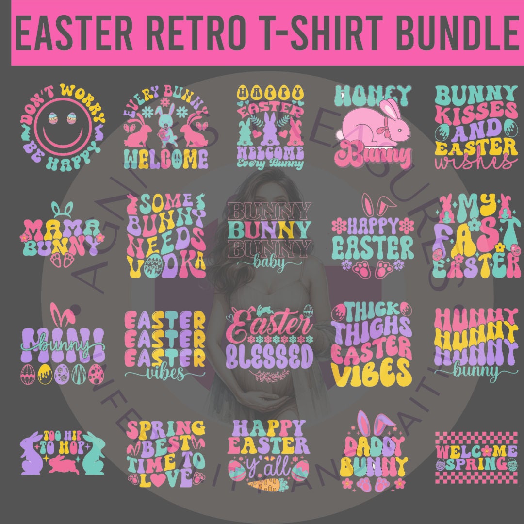 Easter SVG Shirt Bundle | Easter Kids SVG Bundle | 20 Happy Easter SVG ...
