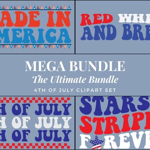 15 Retro 4th of July PNG Bundle| Patriotic Clipart| Independence Day ...