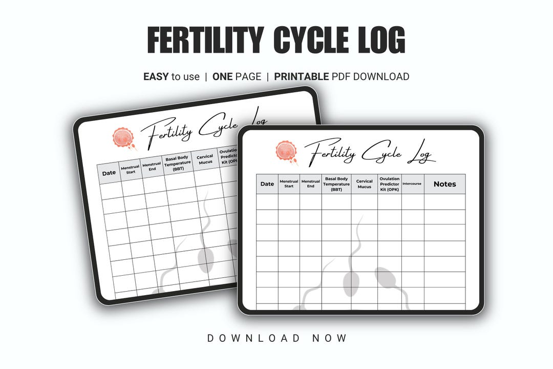 Comprehensive Fertility Cycle Log Planner | Ovulation Menstrual Tracker ...
