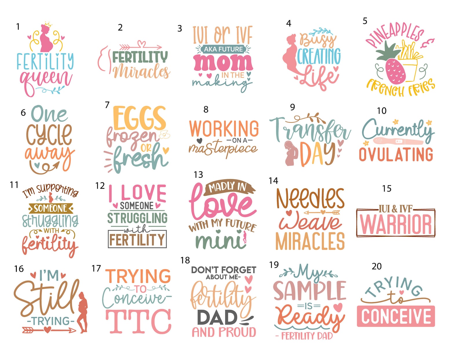 IVF Planner Stickers | Infertility Planner | IVF Sticker 20 Pack | IVF ...