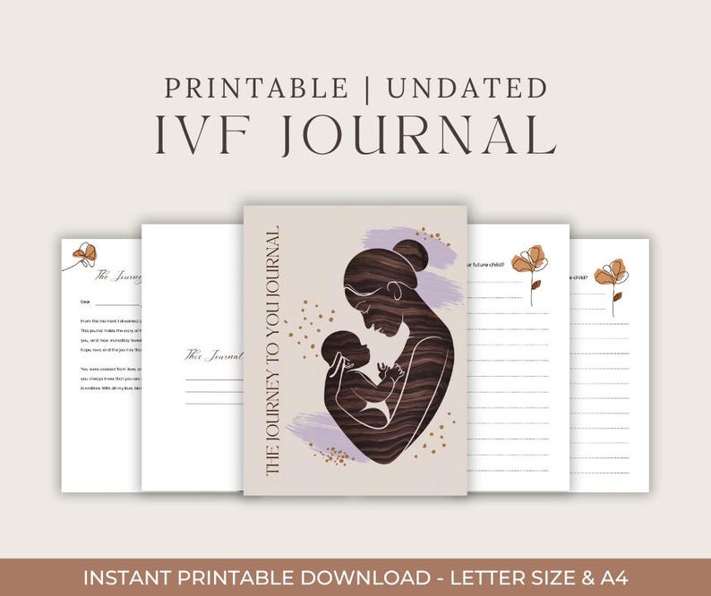 Printable 18-page IVF Journal | Fertility TTC Reflection Prompts ...