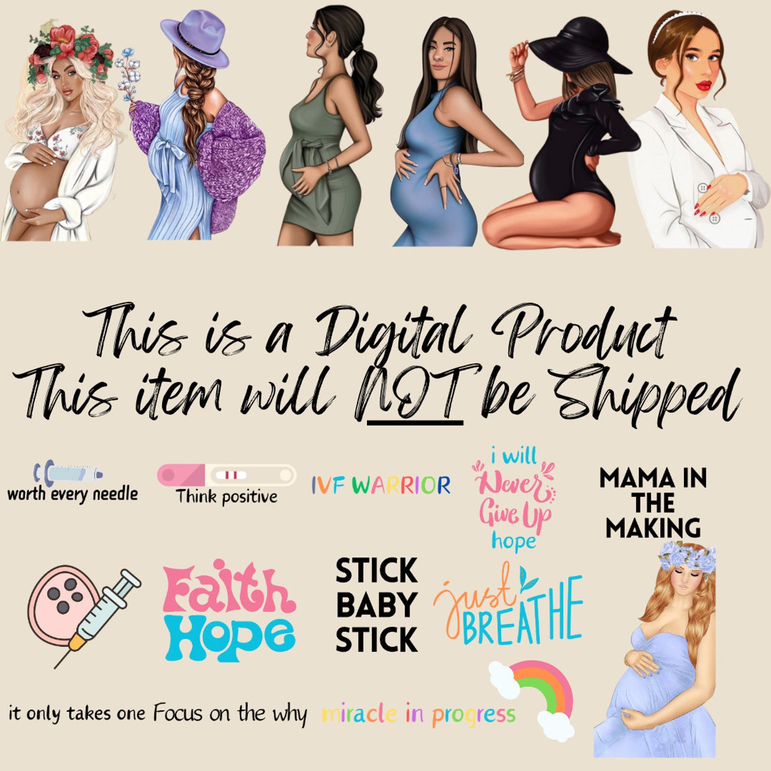 IVF Sticker 20 Pack | Infertility Planner | Fertility Journal | Gifts ...