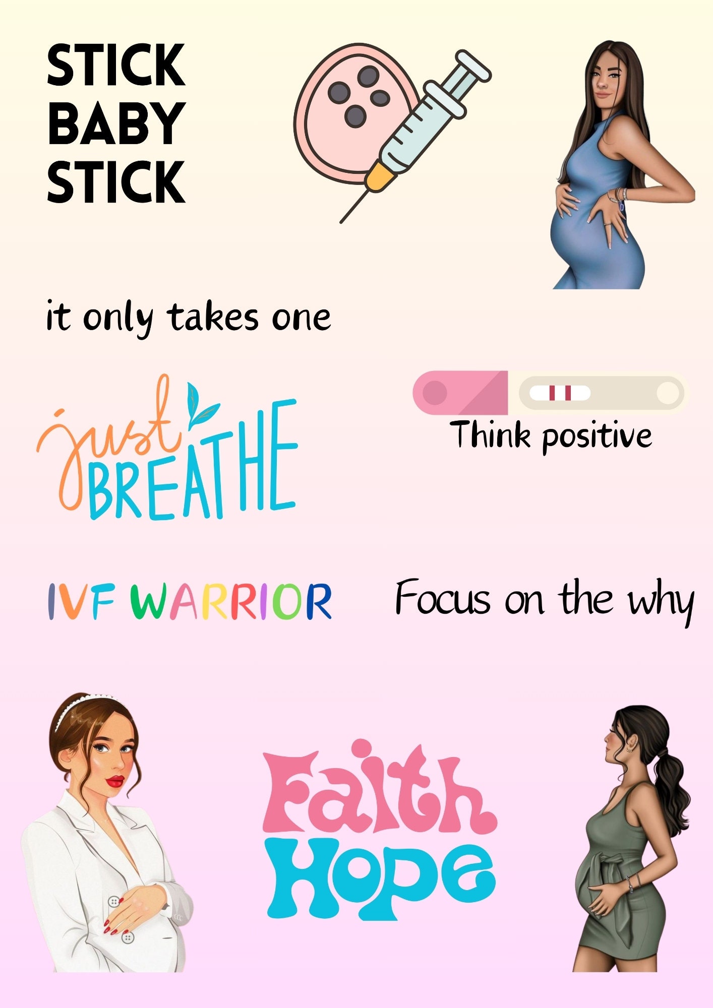 IVF Sticker 20 Pack | Infertility Planner | Fertility Journal | Gifts ...