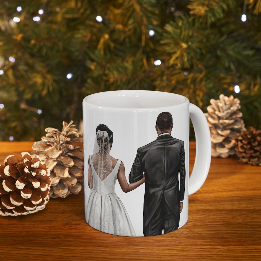 Ceramic Mug, Black Wedding Couple Bride Gift, Wedding Gift Mug, Bridal ...