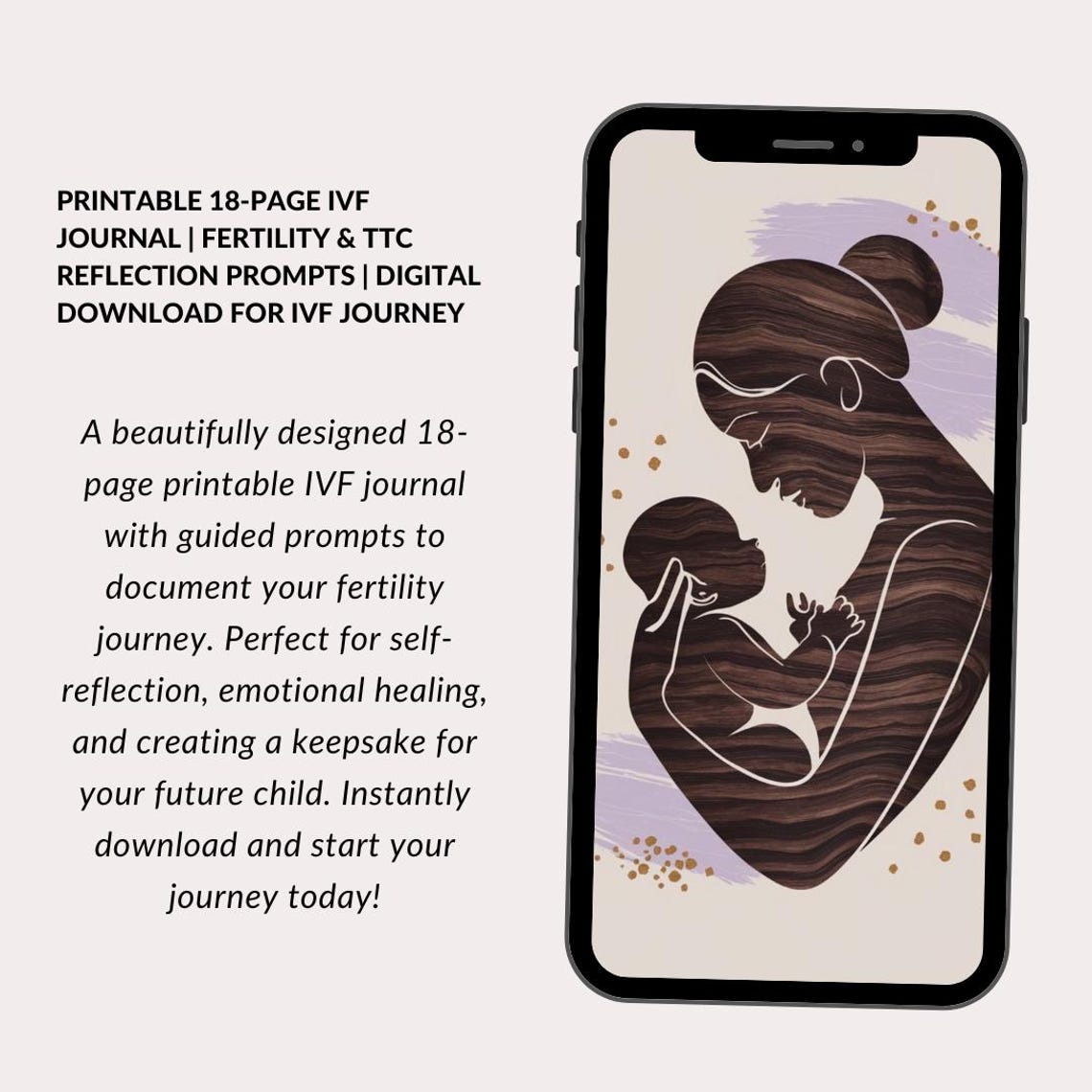Printable 18-page IVF Journal | Fertility TTC Reflection Prompts ...