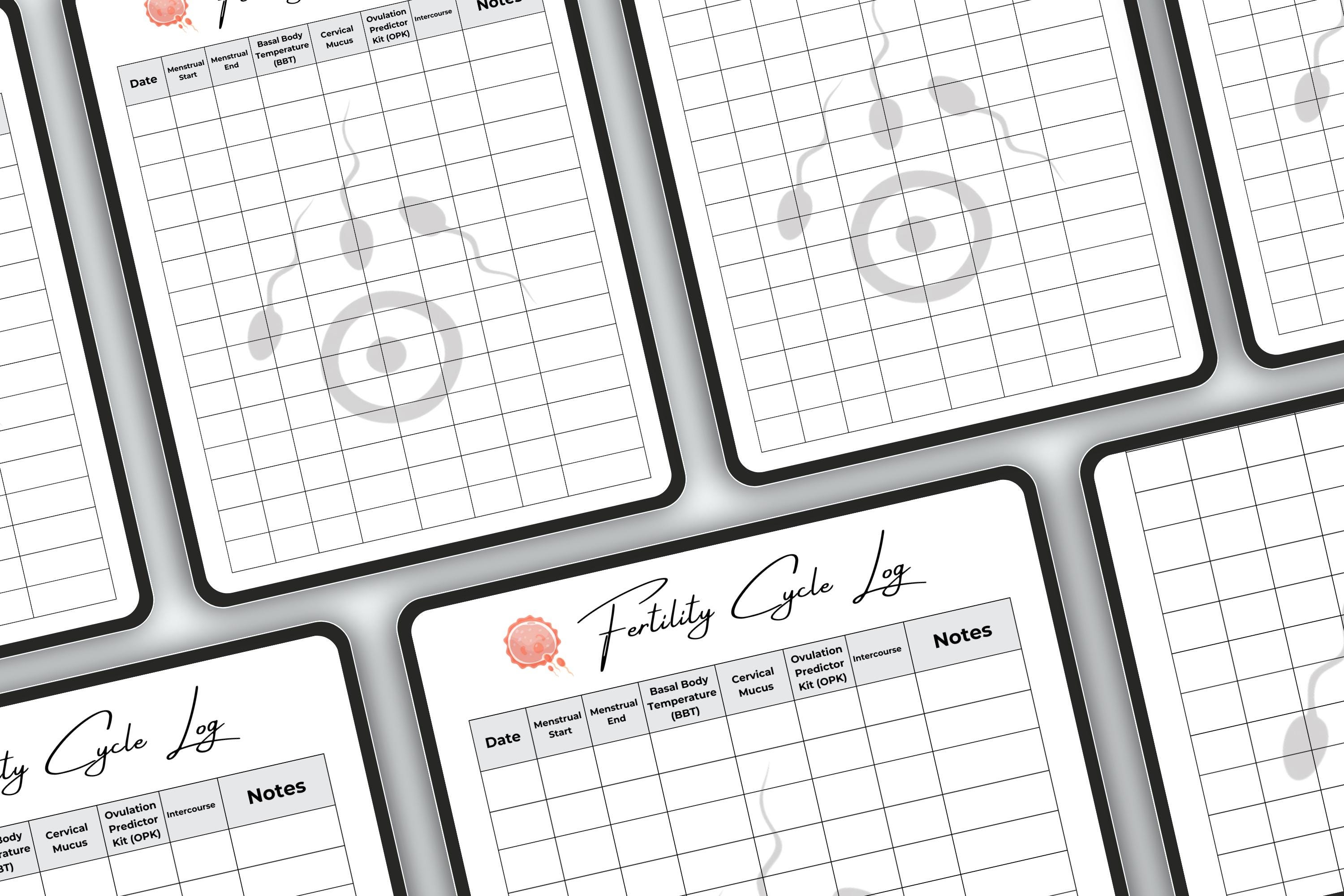 Comprehensive Fertility Cycle Log Planner | Ovulation Menstrual Tracker ...