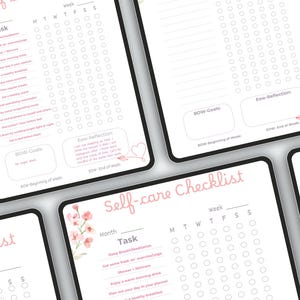Printable 2-page Self-care Checklist | Daily Wellness Planner Habit ...