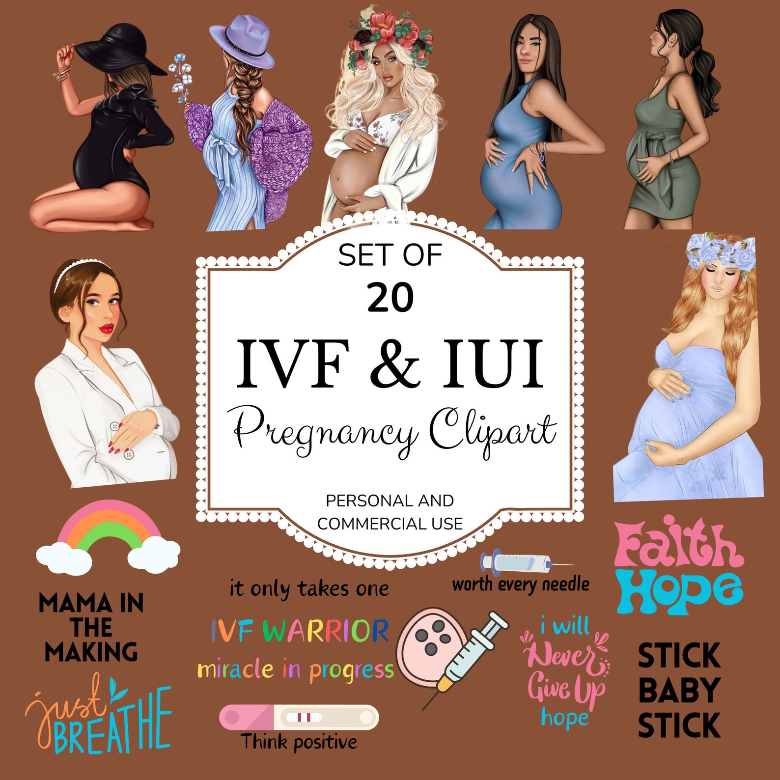 IVF Sticker 20 Pack | Infertility Planner | Fertility Journal | Gifts ...
