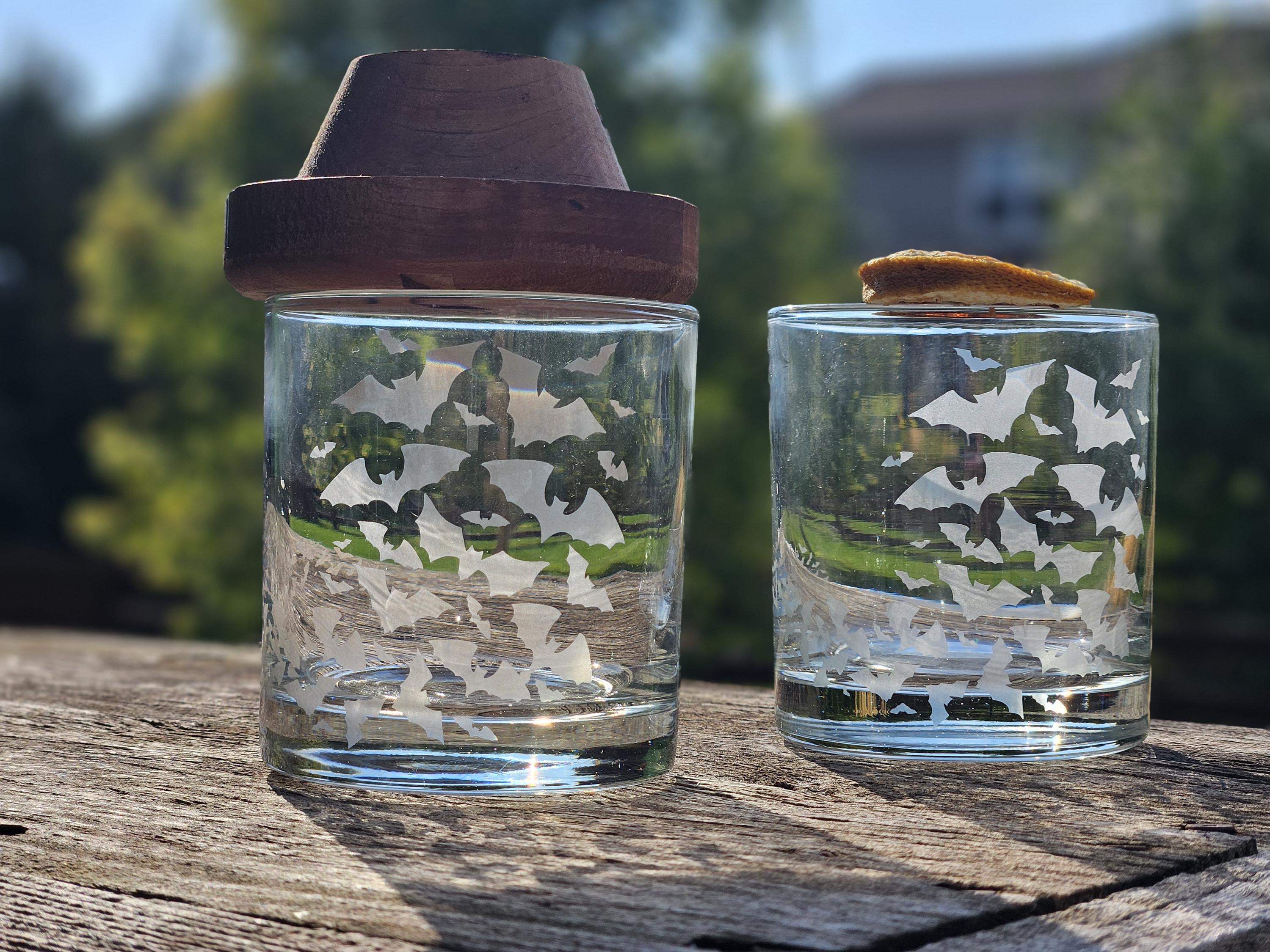 Etched Bat Whiskey Glass, Halloween Party Glasses, Personalized Gift - Etsy