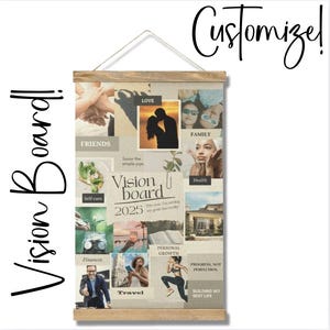 Custom Vision Board Wall Decor – Personalized Flax Fabric Wall Art for ...