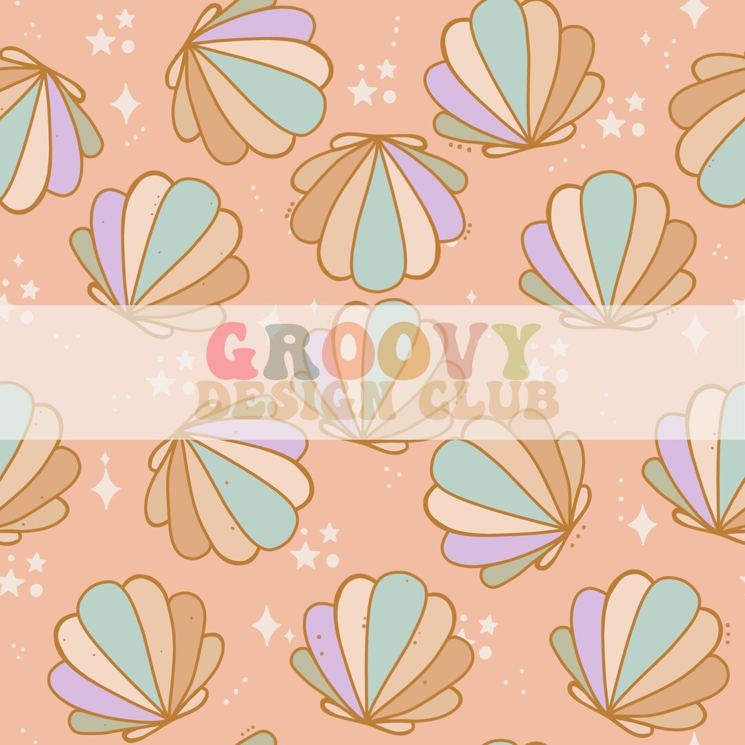 Boho Seashell Seamless Repeat Pattern Digital Download Fabric Design ...