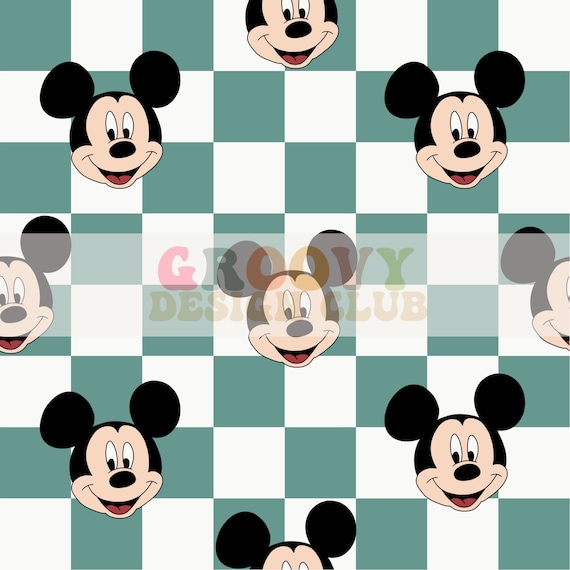 Mickey Mouse Checkered Seamless Pattern Repeat Design File - Etsy