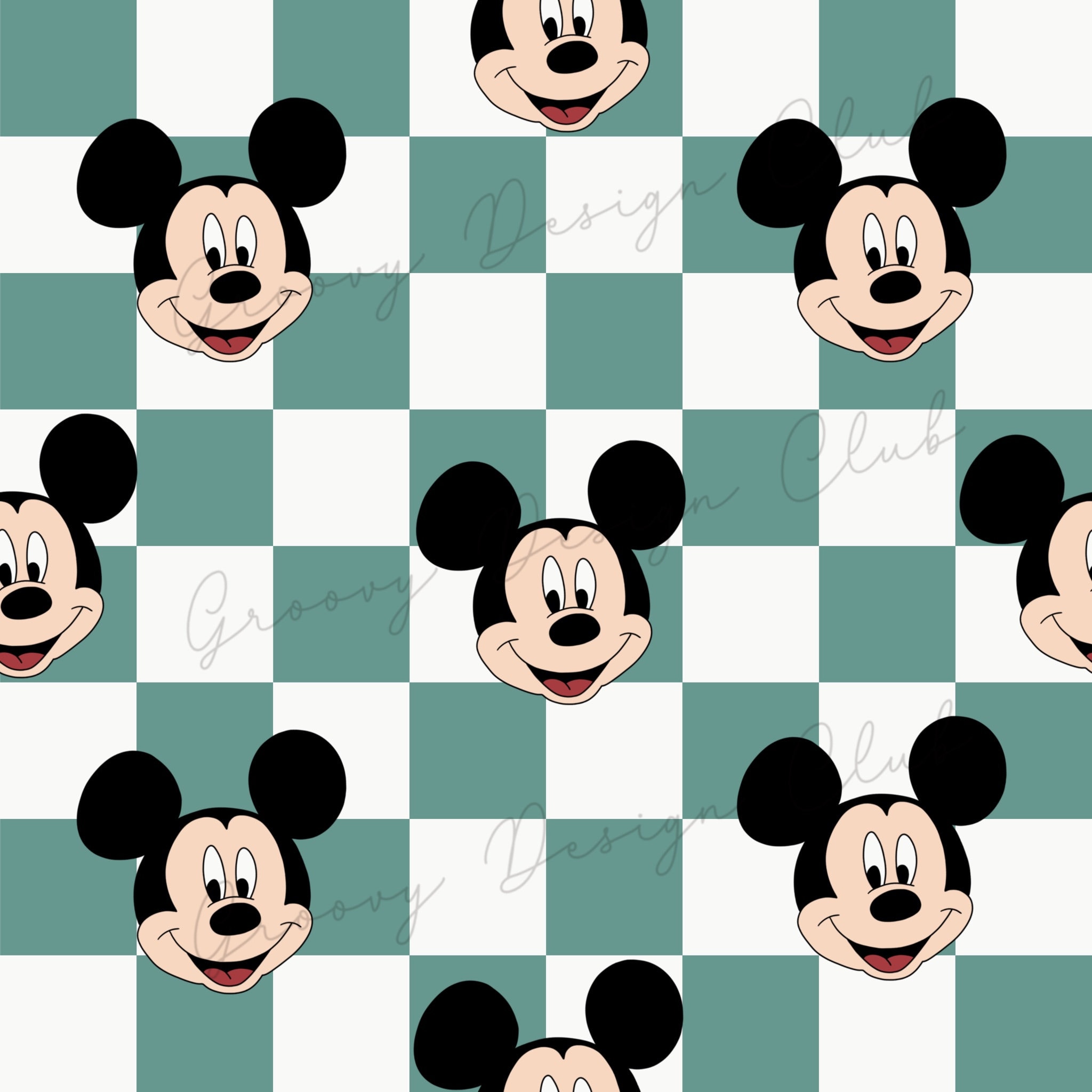 Mickey Mouse Checkered Seamless Pattern Repeat Design File - Etsy