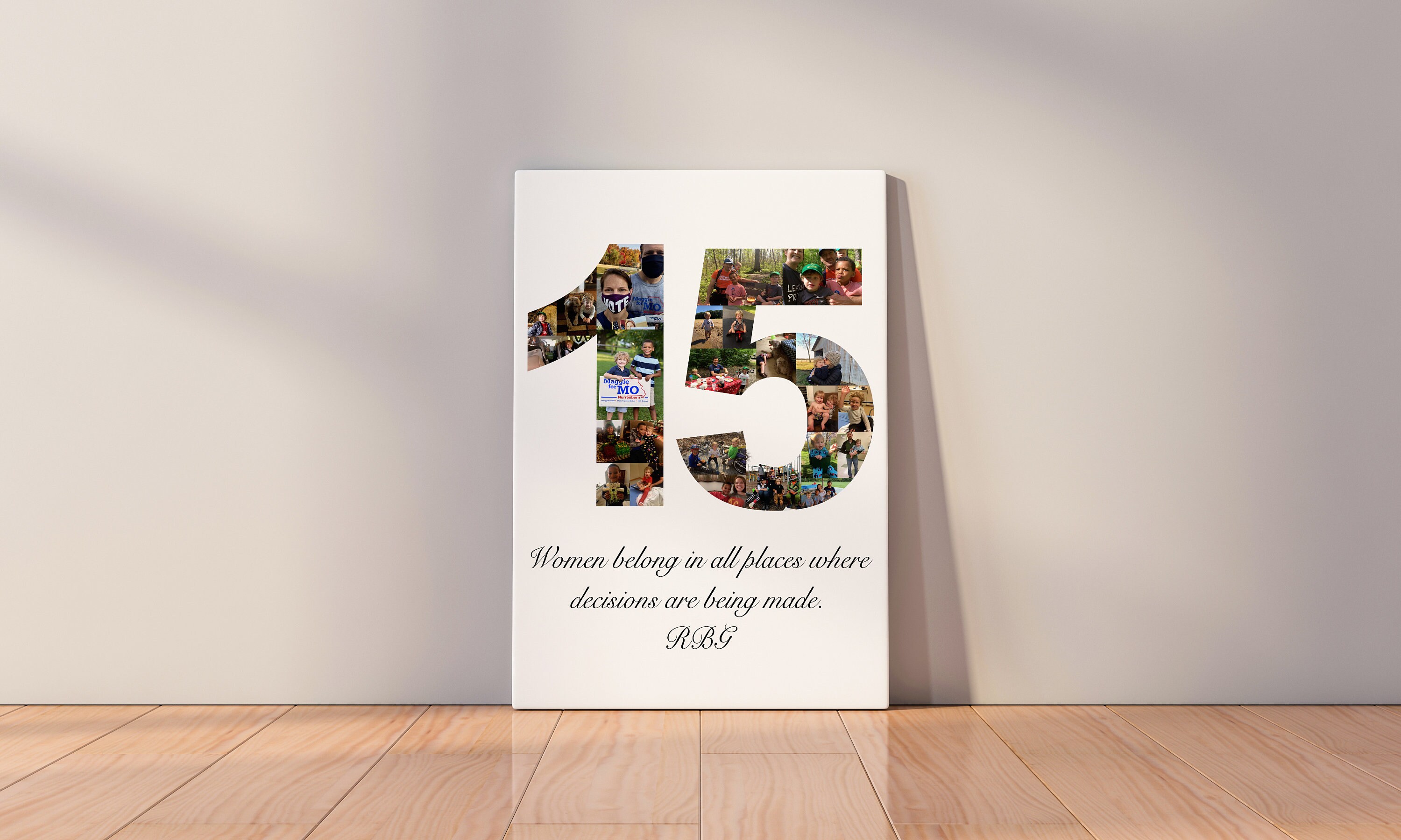 Personalised Number Canvas / Birthday Photo Collage / Picture Collage ...