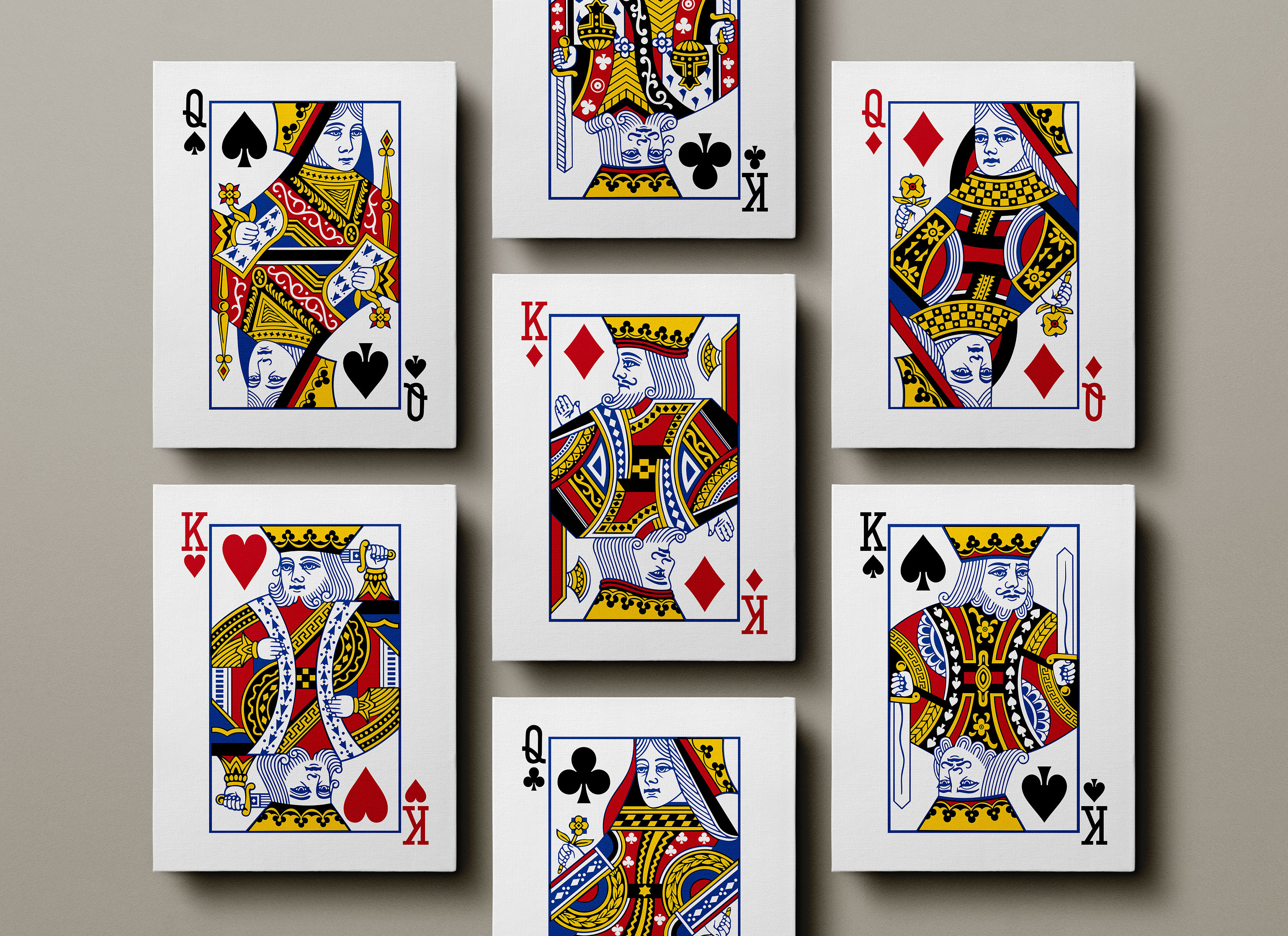 King/queen Playing Card Canvas / Hearts / Diamonds / Spades / - Etsy